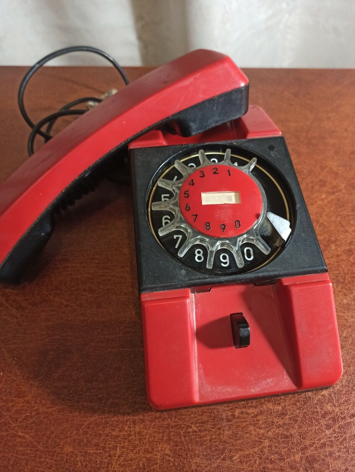 Old disk rotary phone.Telephone Telkom . Made in Poland - Radio ...