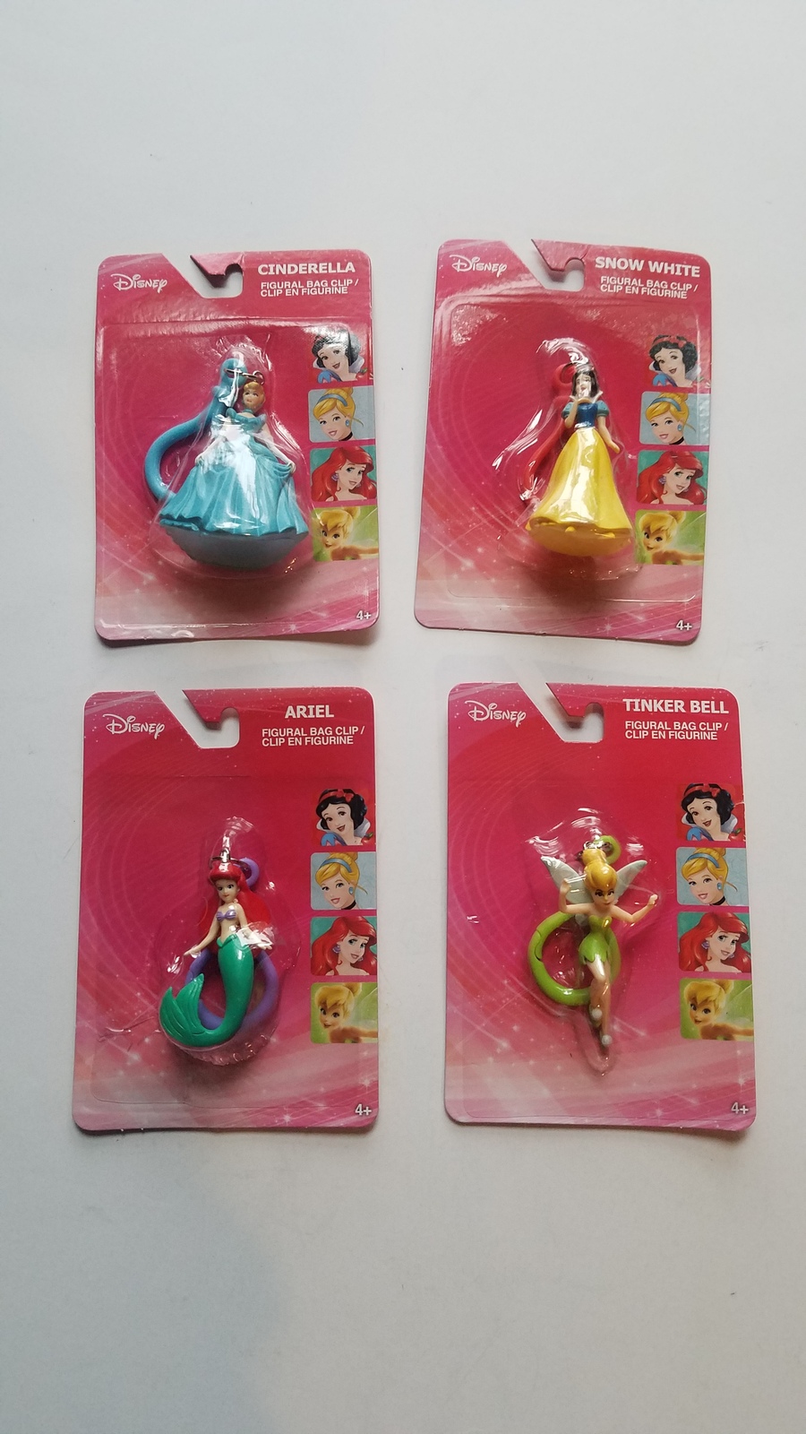 Disney snow white cinderella ariel tinker bell Key Chain Bag Clips set ...