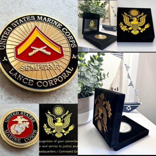 US MARINE CORPS " LANCE CORPORAL " E-3 Rank USMC Challenge Coin W ...
