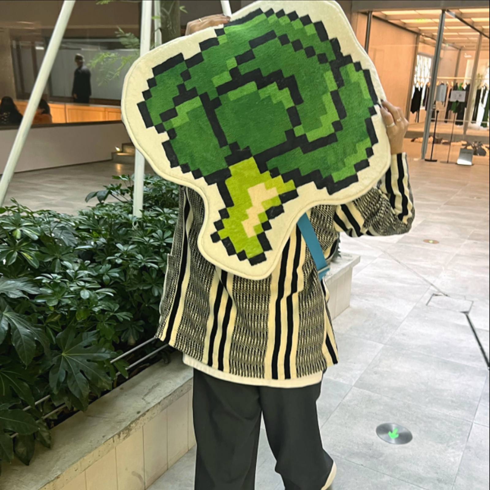 Irregular Green rug,broccoli bedroom rug,cute cartoon pixel rug,green ...