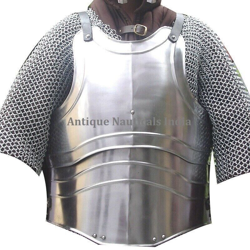 Medieval 18 Gauge Steel Body Armor Breast Plate Fluted Cuirass LARP ...