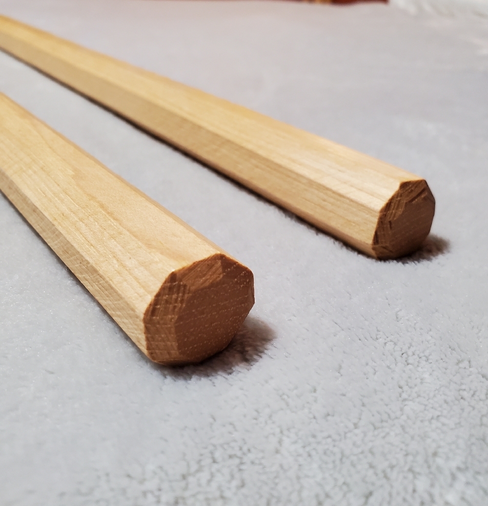 28 in. Octagon Escrima Sticks Appalachian Hickory One Pair by White ...