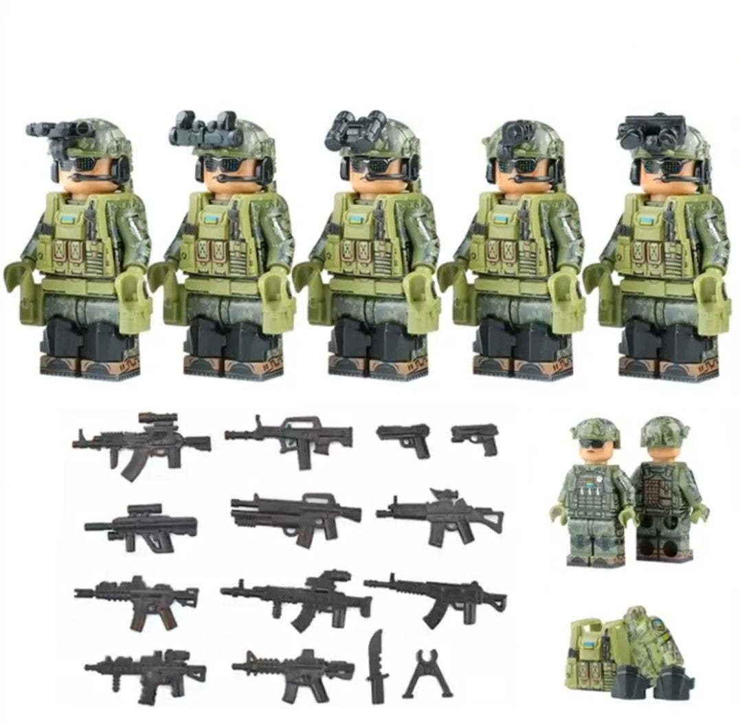 5pcs Modern War Ukrainian Army Territorial Defenders Minifigures ...
