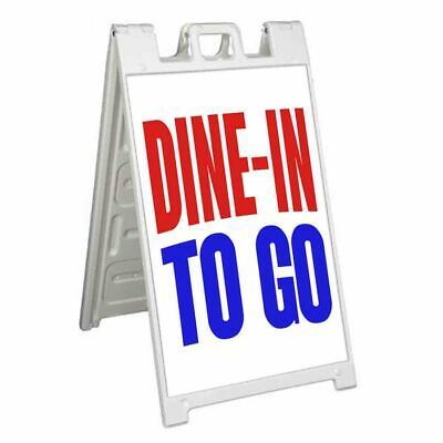 DINE IN TO GO Signicade 24x36 Aframe Sidewalk Sign Banner Decal TAKEOUT ...