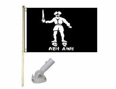 5' Wooden Flag Pole Kit W/Nylon White Bracket 3x5 Pirate Bart ABH AMH ...