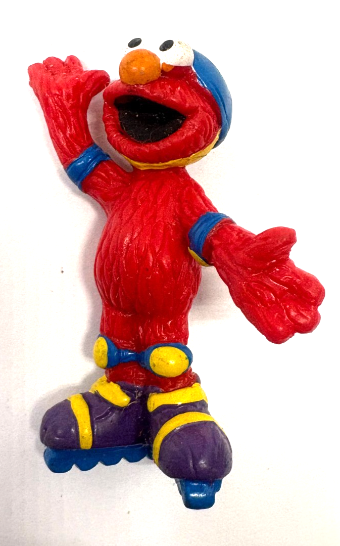 Sesame Street Elmo Rollerblading 2 1/2" PVC Cake Topper Figure - Action ...