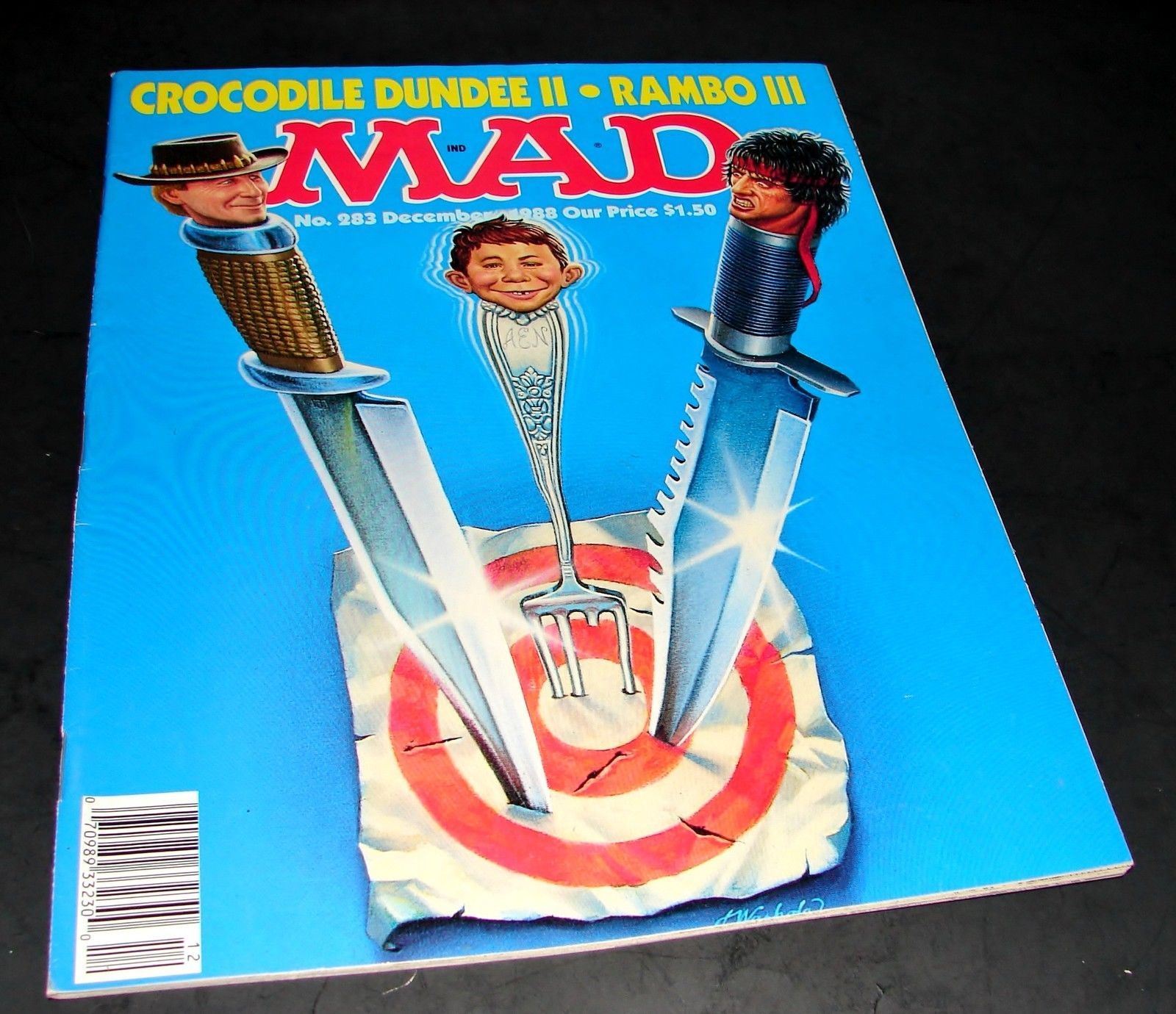 MAD Magazine 283 Dec 1988 VG Crocodile Dundee II Rambo III Knife Target ...