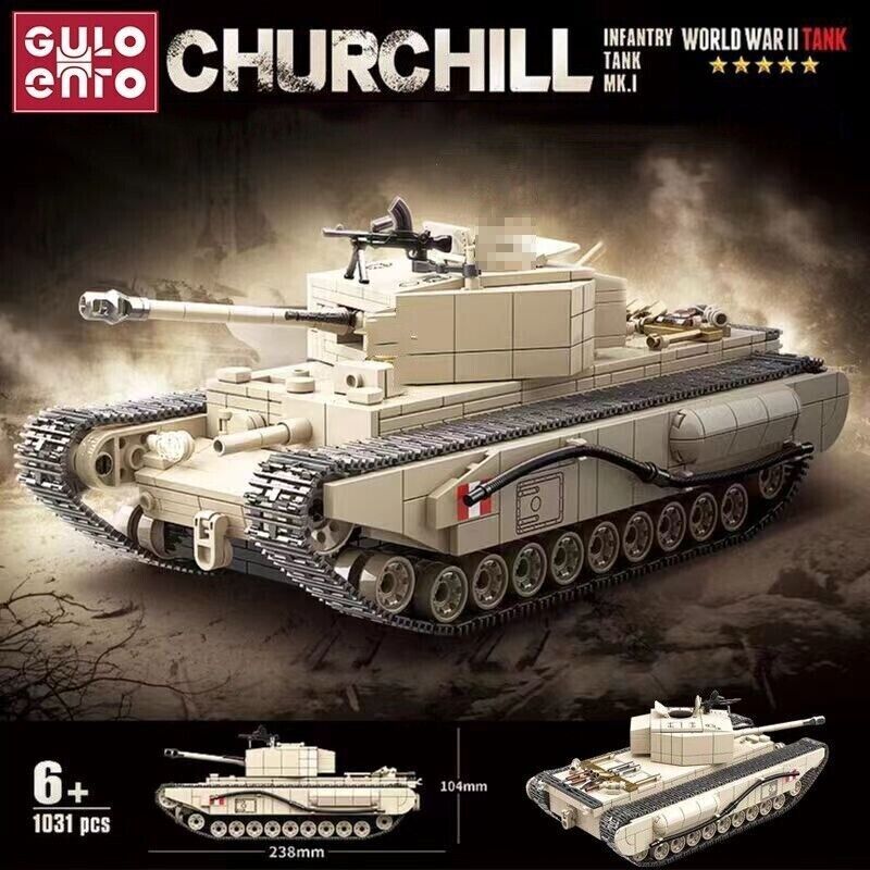 WW2 Churchill Infantry UK Tank Building Blocks Military MOC Brick Model ...