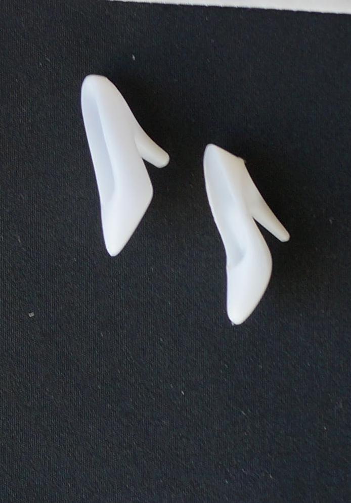 Vintage Barbie doll classic pumps white heels shoes Mattel fashion ...