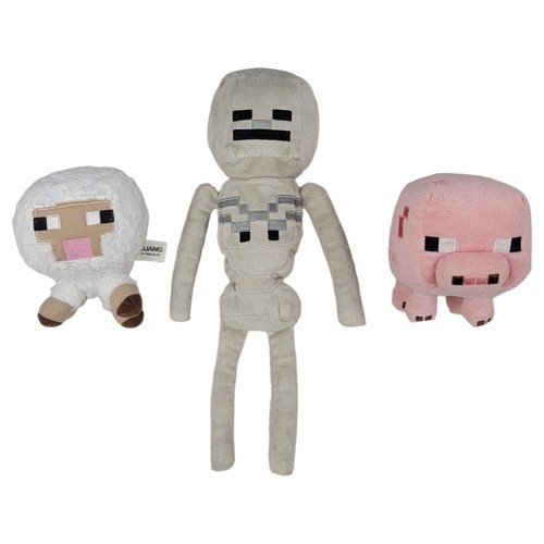 Minecraft Plush Set - Skeleton Jinx, Sheep & Pink Pig - Mojang - Other
