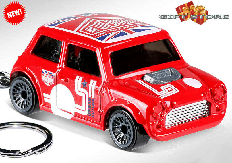 HTF KEY CHAIN RED MINI COOPER S AUSTIN LEYLAND WITH UNION JACK UK FLAG ...