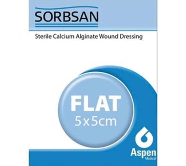 Sorbsan Flat Dressings 5cm x 5cm x 10 - Alginate Gel, Wounds, Ulcers ...
