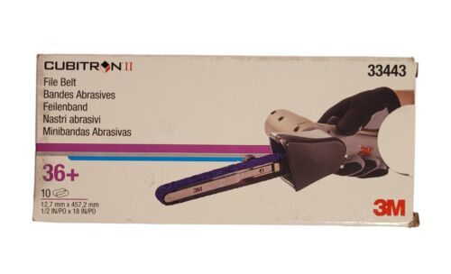 3M Cubitron II 33443 File Belt, 1/2 in W x 18 in L, 36 Grit, Purple, 10 ...