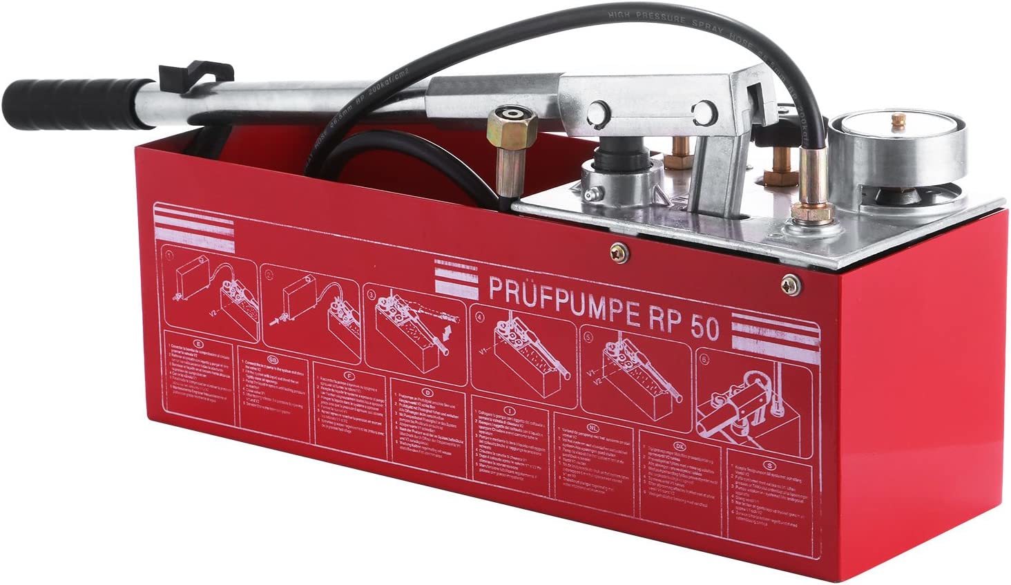 VEVOR Hydraulic Pressure Test Pump 50 Bar Hand Pressure Test, Test Pump ...