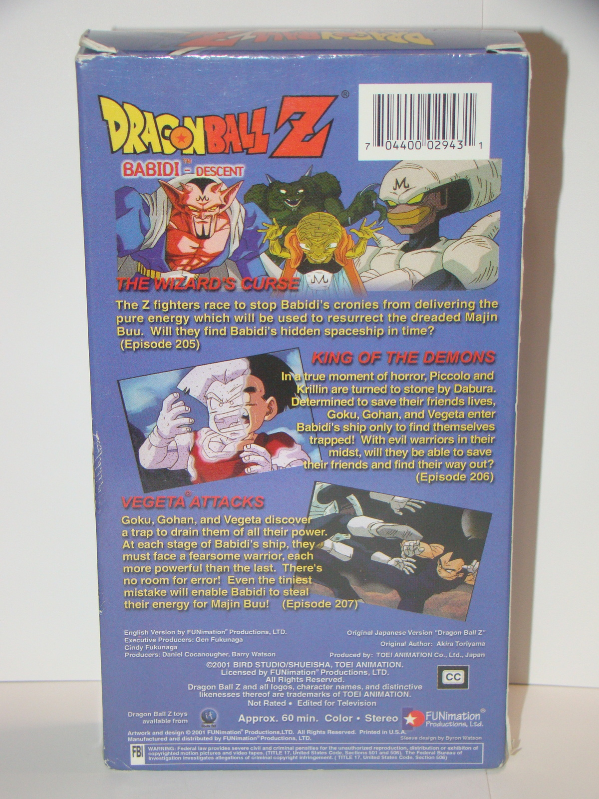 DRAGON BALL Z - BABIDI DESCENT (VHS) - VHS Tapes