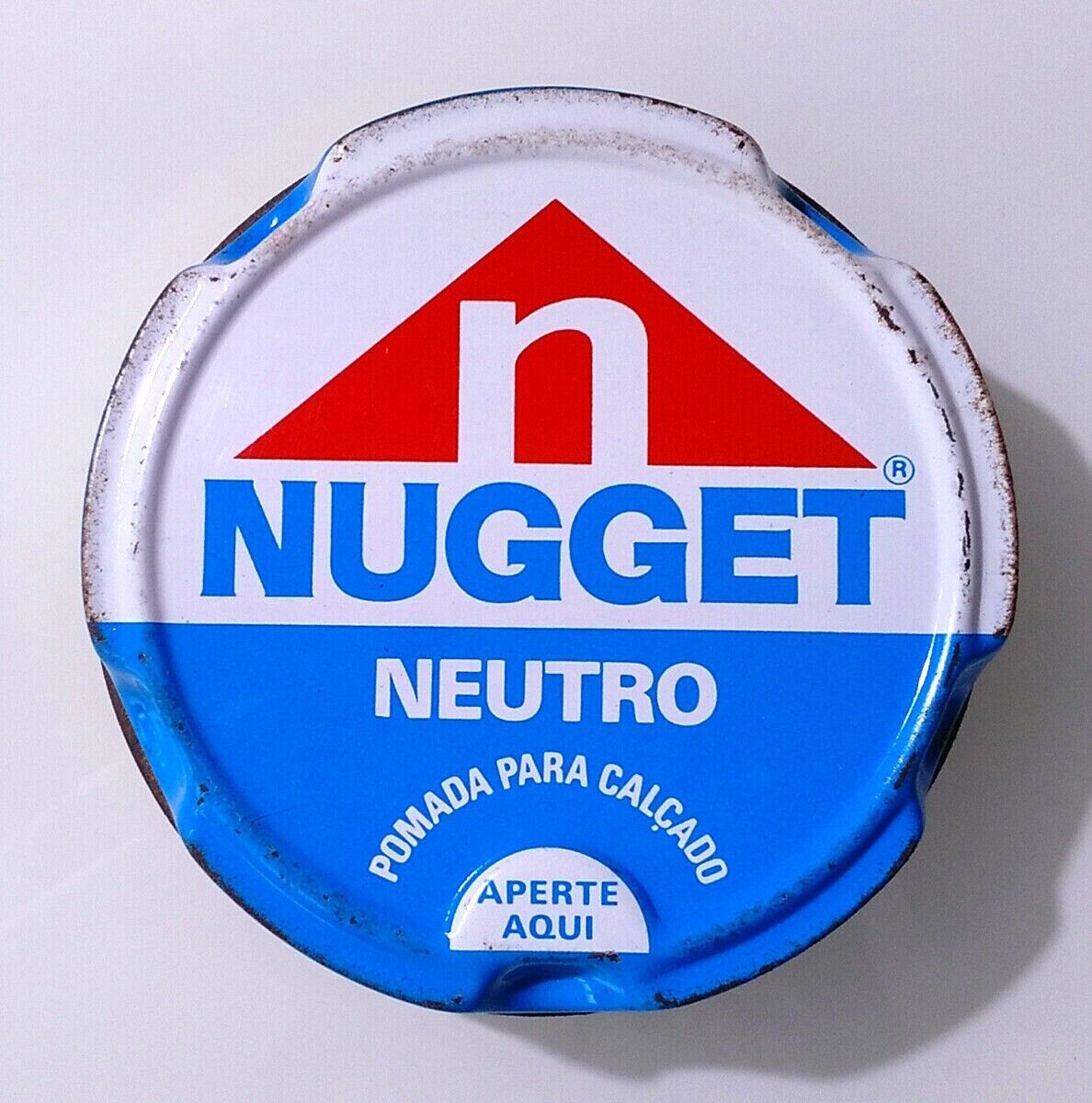 NUGGET NEUTRAL Vintage Grease Shoe Polish Cirage Tin Can Full Portugal ...