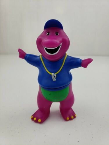 RARE 1997 Lyons Hasbro 5" Coach Barney The Dinosaur w Whistle Plastic ...