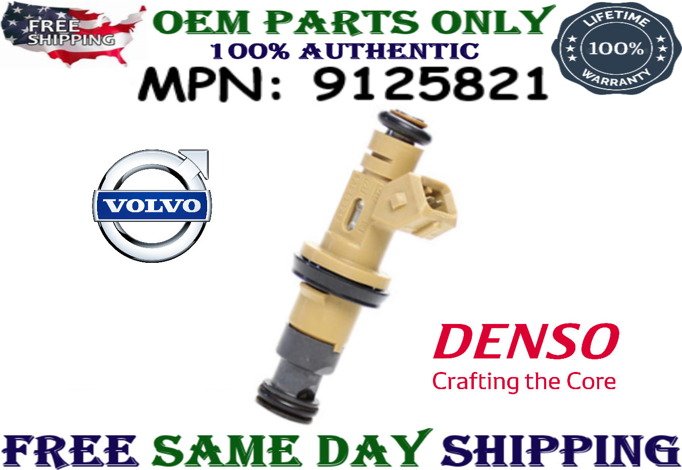 NEW DENSO OEM 1piece Fuel Injector for 1999 Volvo S70 & V70 2.4L I5 MPN ...