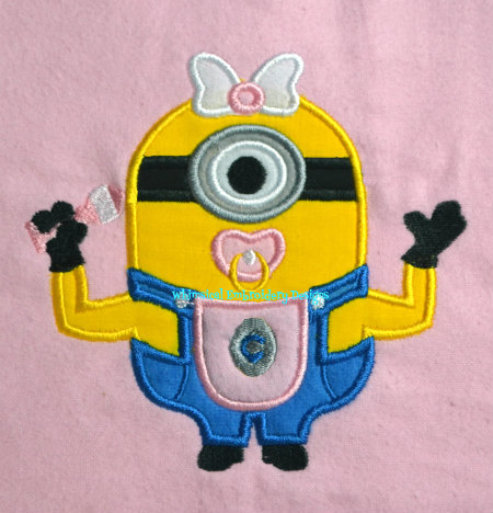 Minion with Pacifier Machine Embroidery Applique Design - Digital Art