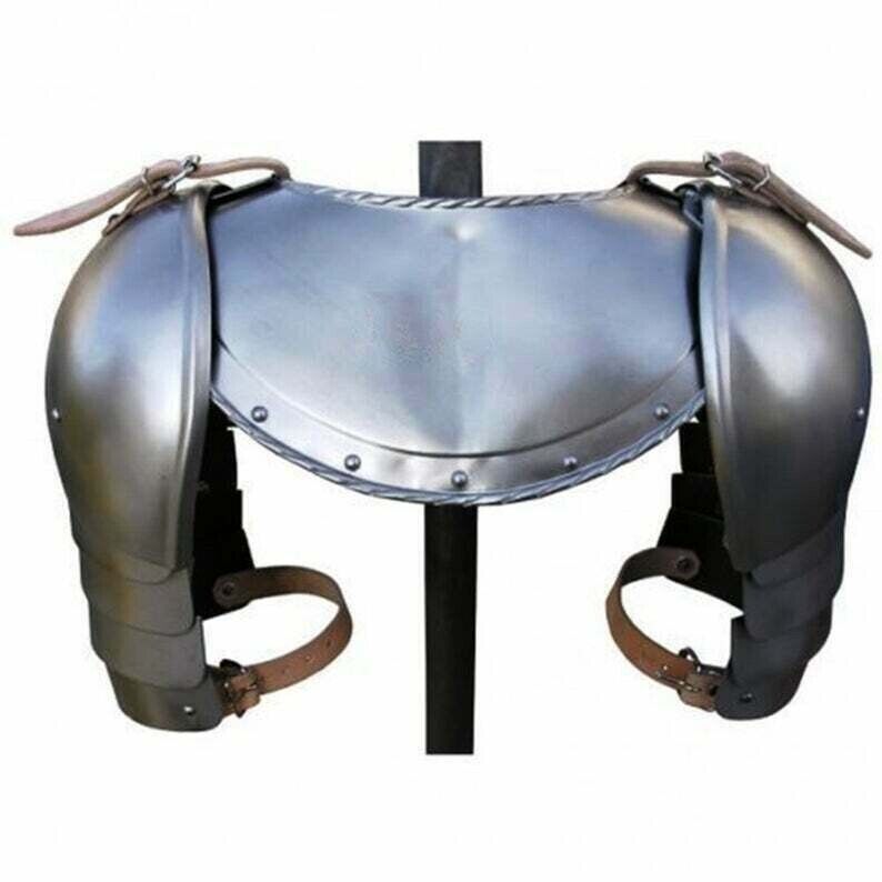 Medieval Knight Replica steel Pair Of Pauldrons With Gorget Shoulder ...