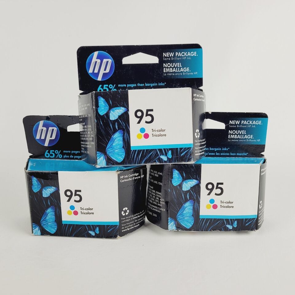 3x Genuine HP 95 Ink Cartridge DesignJet 5940 Deskjet 5745 6830 ...