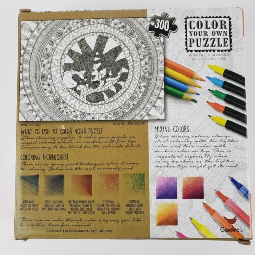 Cat Color Your Own Puzzle 18" x 24" by Cardinal 300 Pcs - Jigsaw