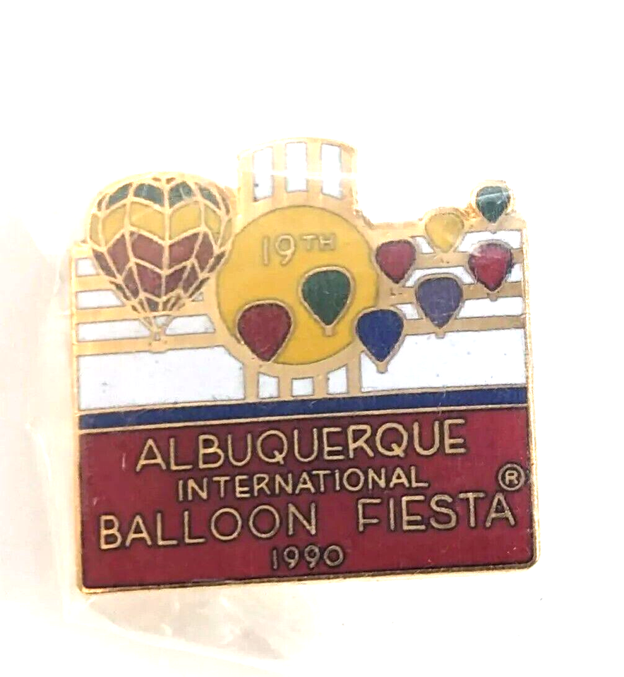 VTG 1990 Albuquerque Int'l Balloon Fiesta NW Enamel Pin Hot Air ...