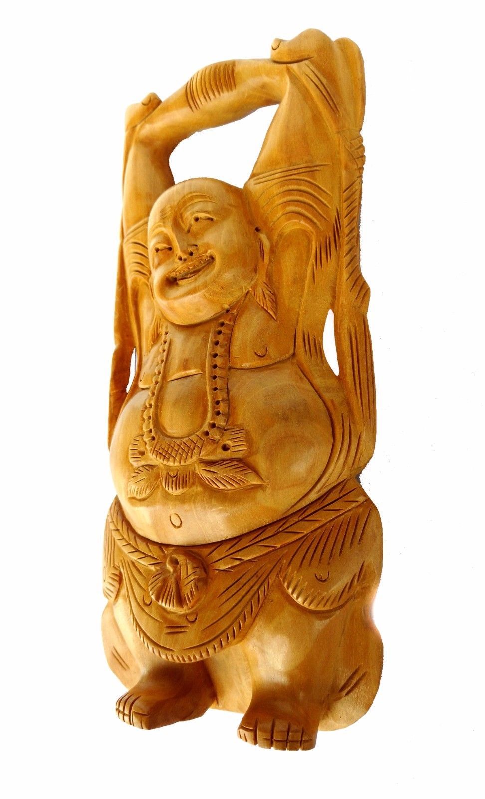 Hand-carved in India Woden Laughing Budha Dancing Laughing Buddha,Budai ...