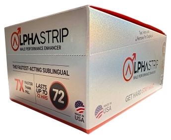 ALPHASTRIP 72 SUBLINGUAL MALE ENHANCEMENT 24 COUNT BOX - Sex Toys