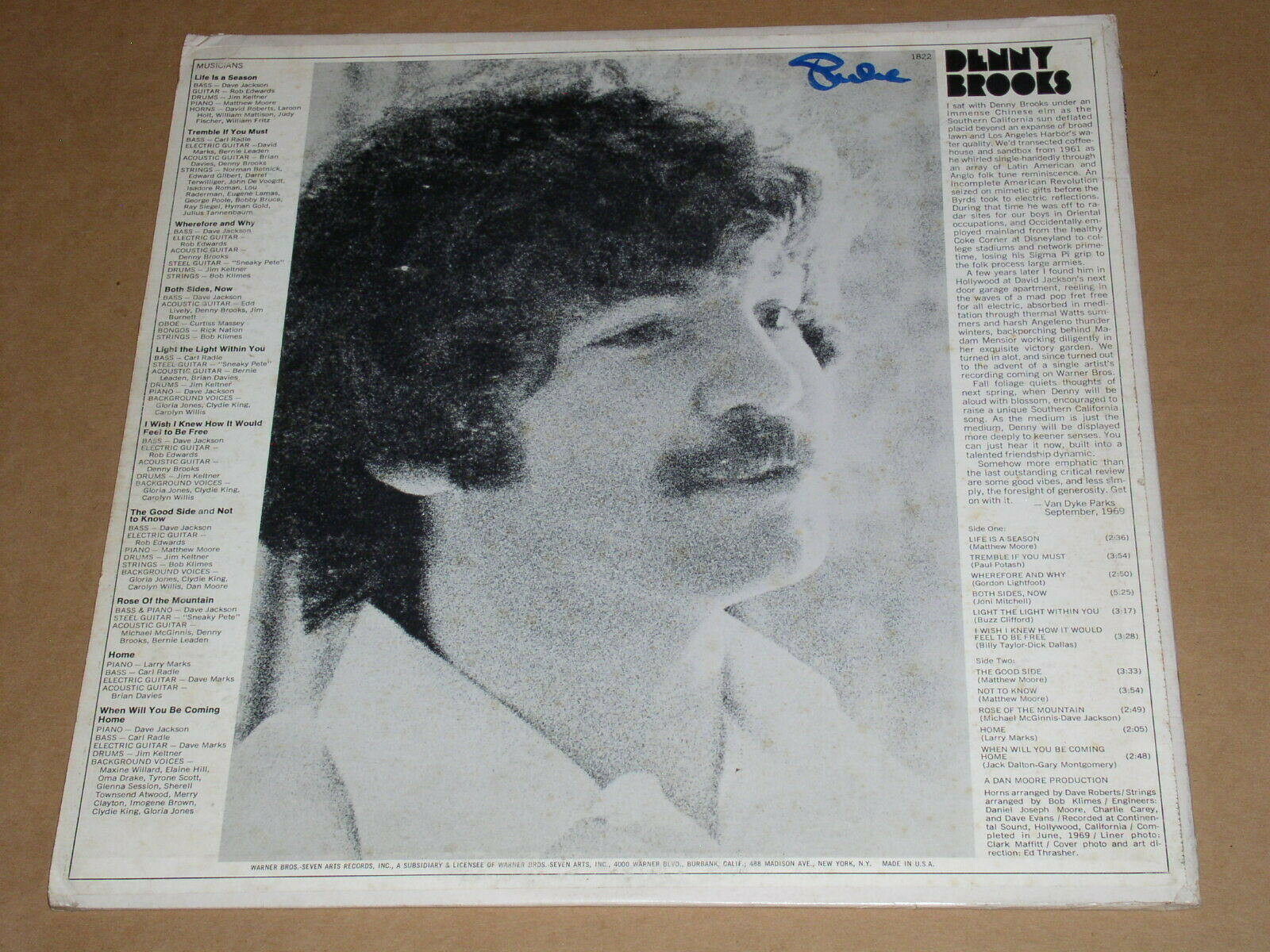 Denny Brooks Vinyl Record Album Warner Bros Label Promo STEREO - Vinyl ...