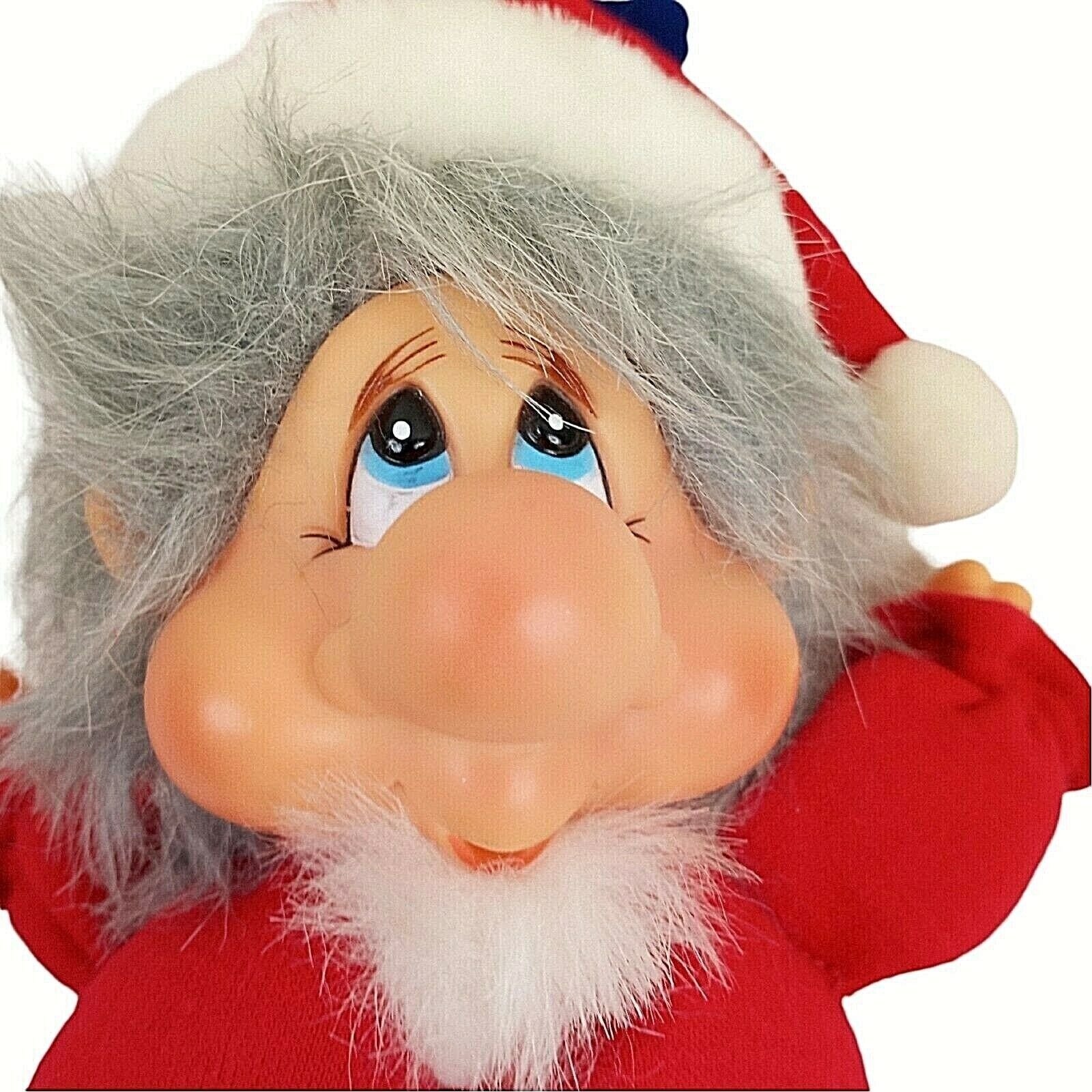 Vintage Christmas Troll Elf Gnome Applause Hanging Ornament Gray Hair ...