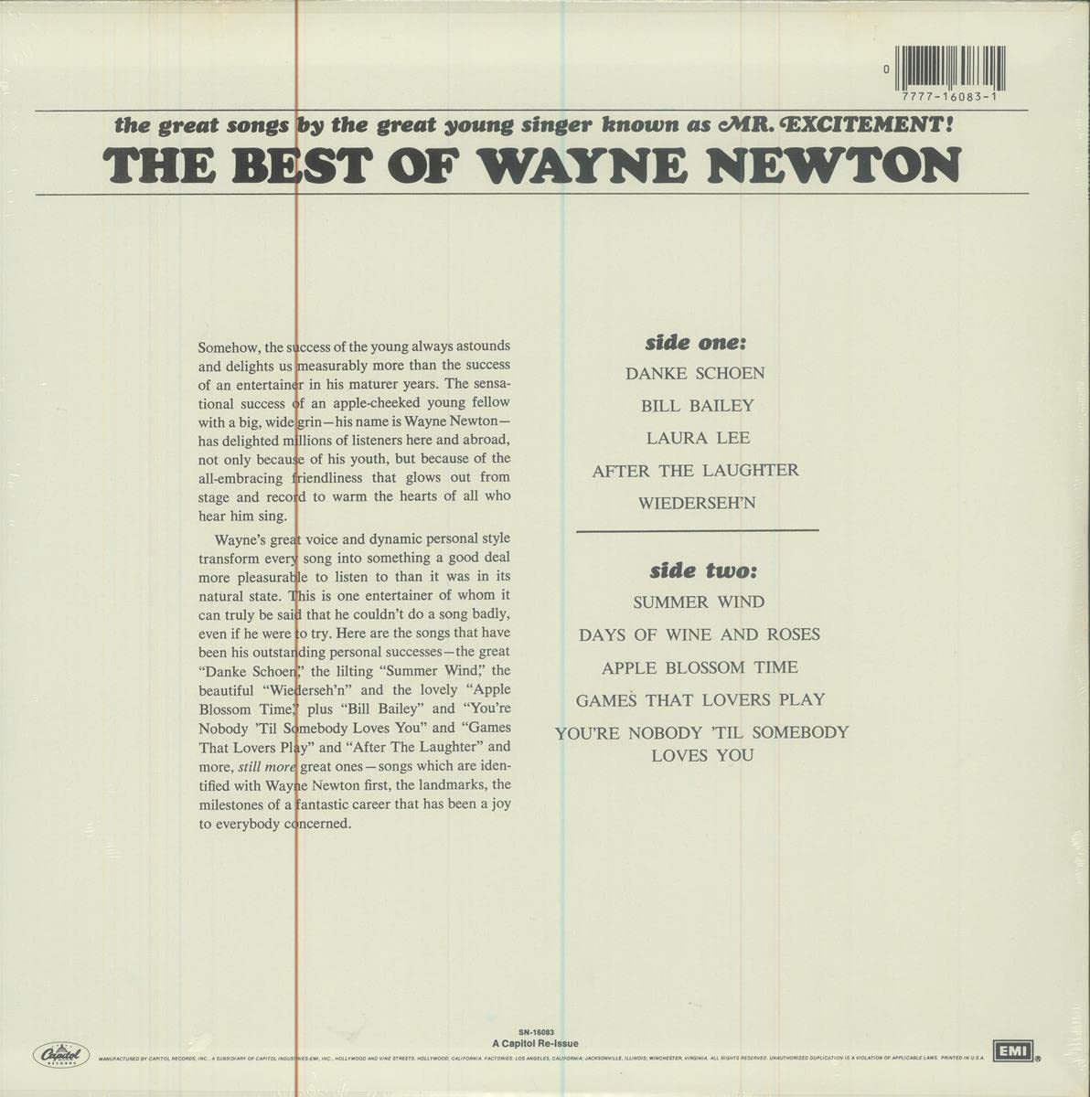 The Best Of Wayne Newton LP vinyl Wayne Newton - CDs