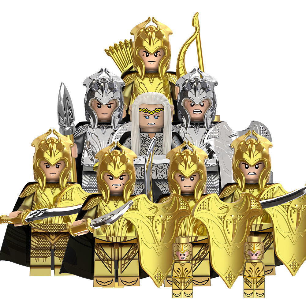 Eldar High Elves Elven warriors Lord of the Rings Custom 8 Minifigures Set B - Building Toy ...