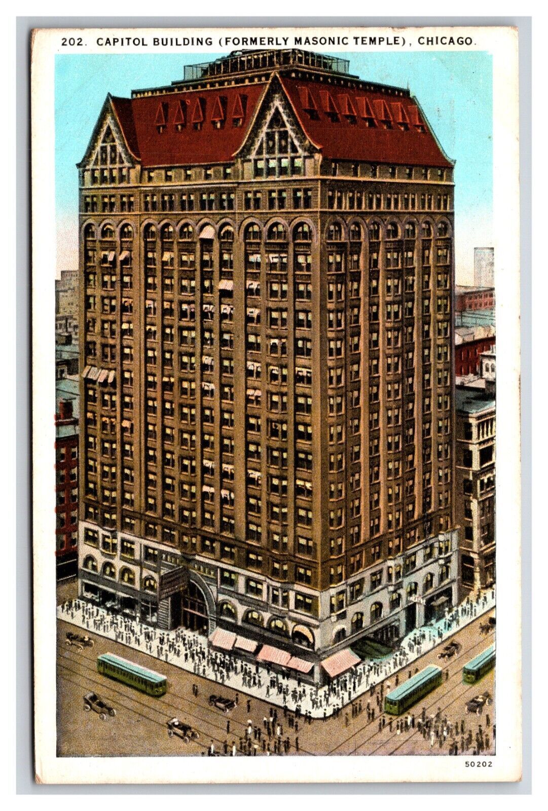 Capitol Building Masonic Temple Chicago Illinois IL WB Postcard D22 ...