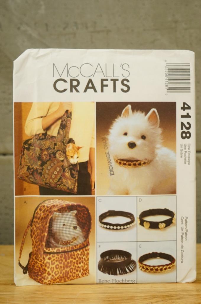 4128 McCalls Crafts Sewing Pattern Pet Carrier Collars Crisp Uncut Home ...