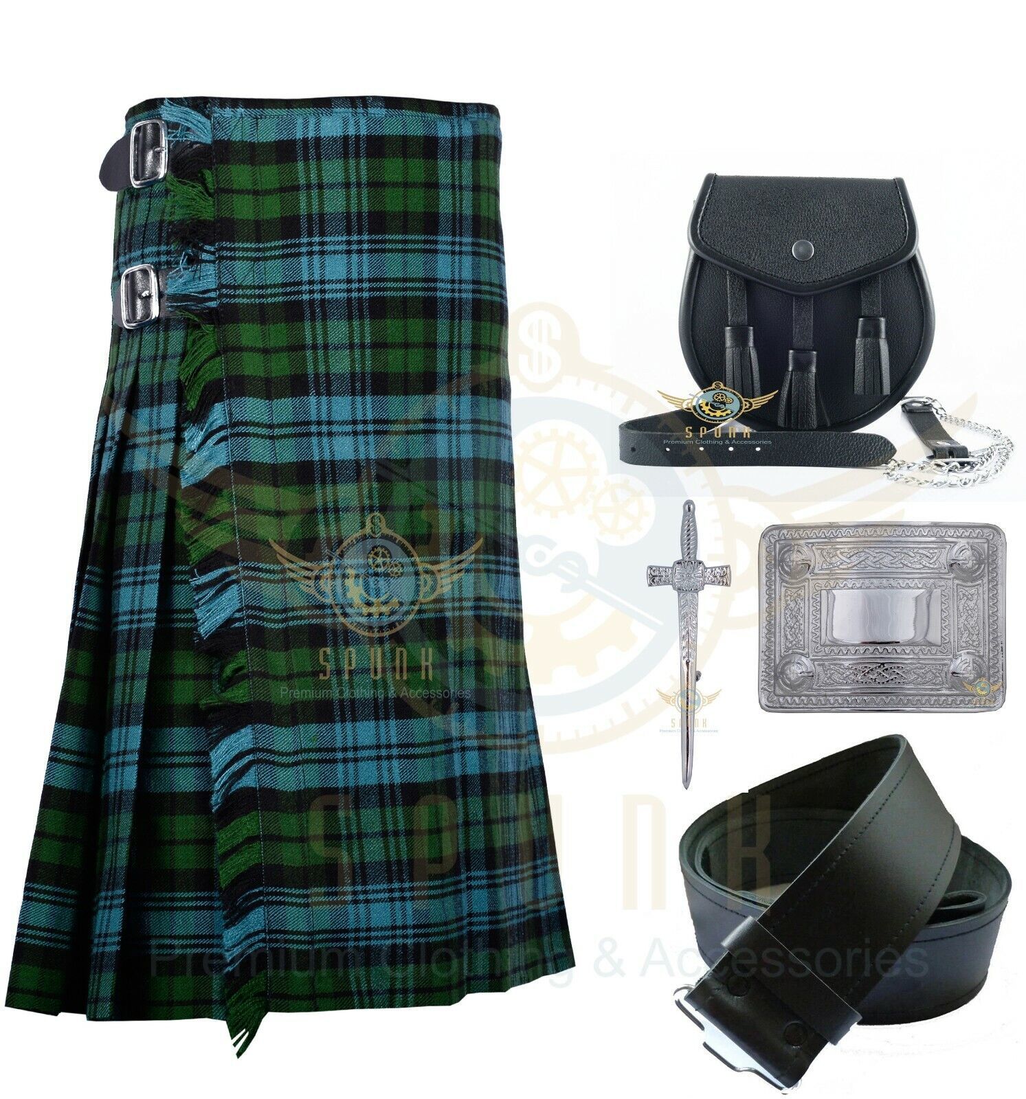 Scottish Traditional Kilts - Highland Campbell Ancient Tartan 8 yard ...