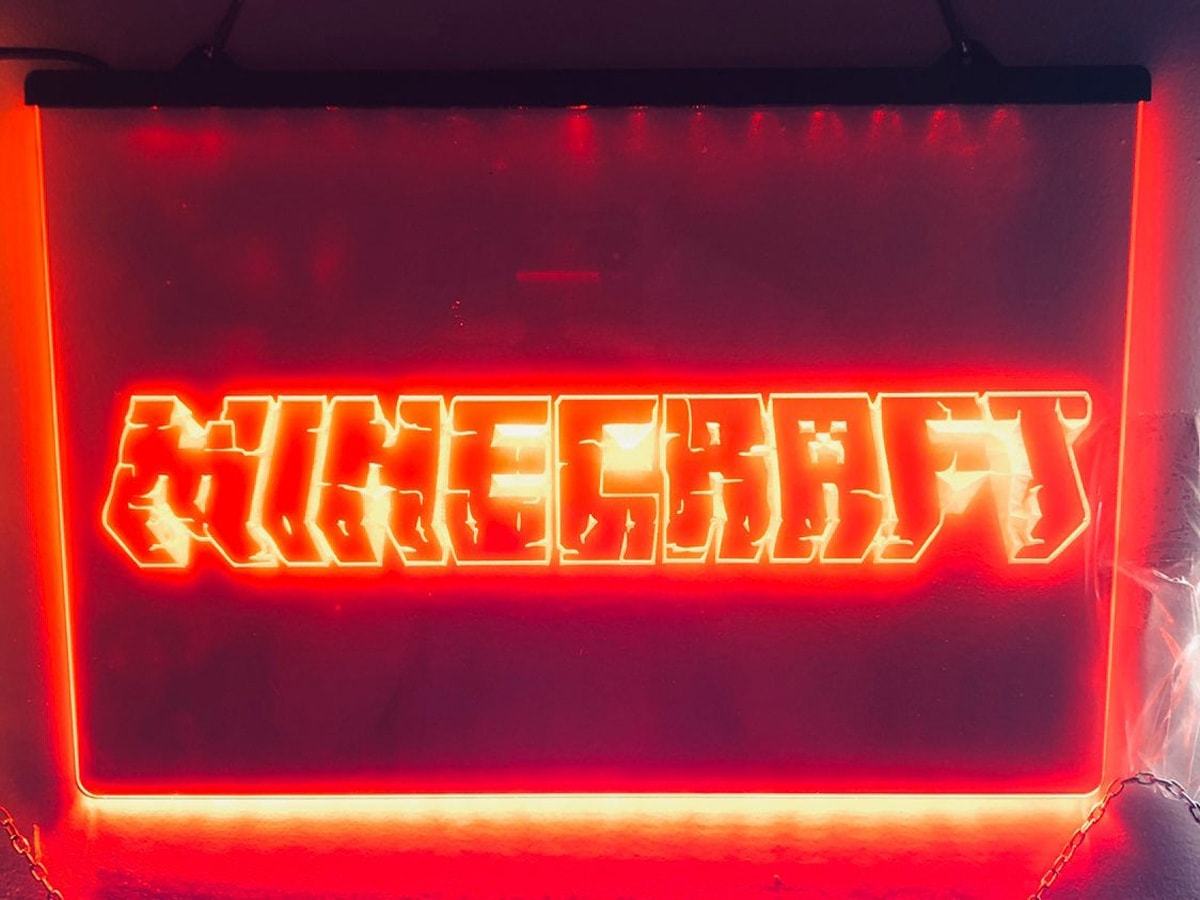 Minecraft Game Illuminated Led Neon Sign Home Decor, Room, Lights Décor ...