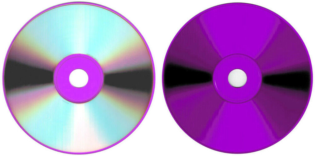 10-Pak Shiny-Silver/Purple 80-Min Cdrs, Shiny-Silver Top, Purple ...