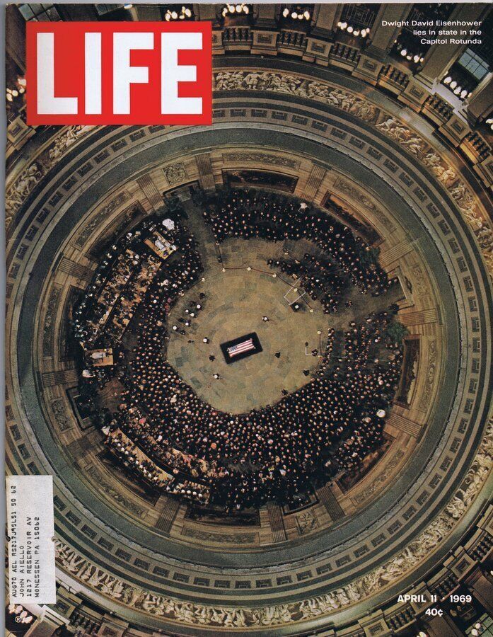 ORIGINAL Vintage Life Magazine April 11 1969 Dwight Eisenhower Funeral ...