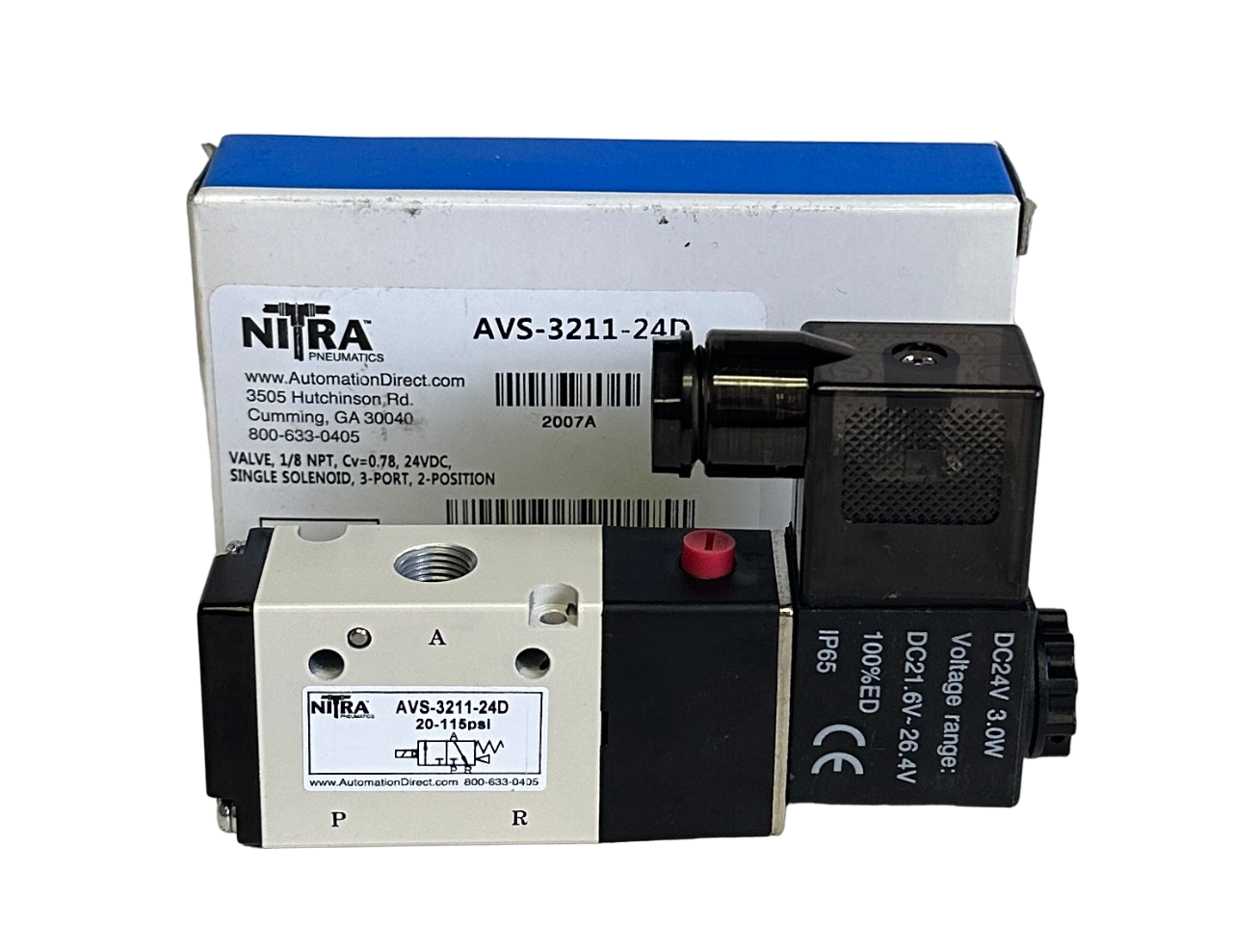NEW AUTOMATION DIRECT NITRA AVS-3211-24D / AVS321124D 3-PORT SOLENOID ...