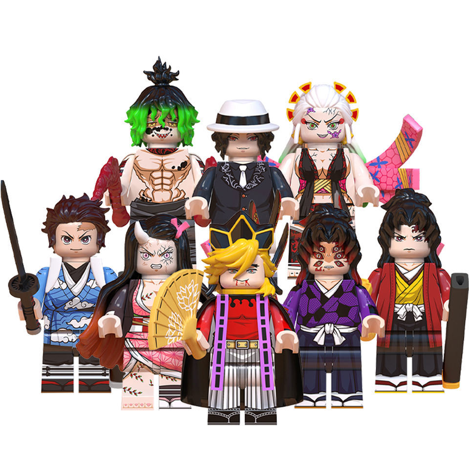 Demon Slayer Kimetsu no Yaiba Yoriichi Muzan Kokushibo Douma 8pcs ...