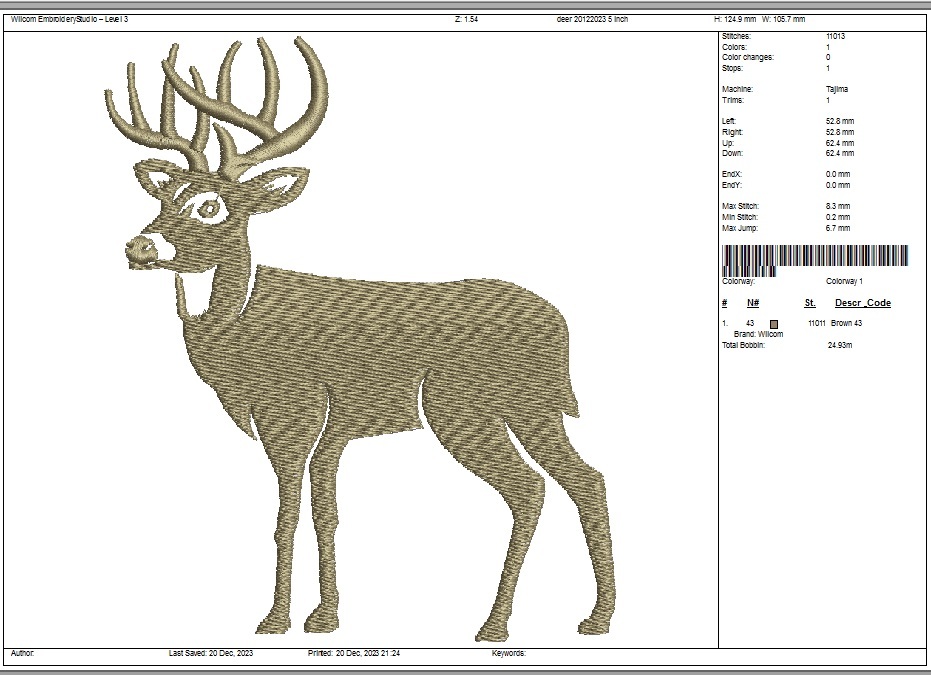 Whitetail buck machine embroidery design – instant download - Digital Art