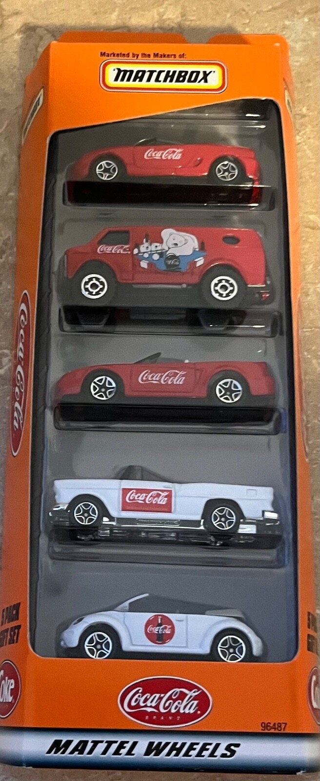 Matchbox Coca-Cola Cars 5 Pack Gift Set Mattel Wheels 1:64 Die-Cast ...