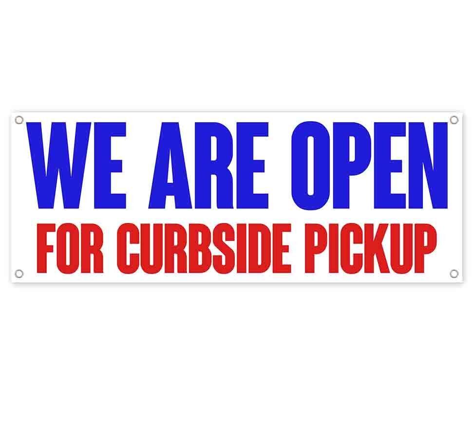 WE ARE OPEN CURBSIDE CLEARANCE BANNER Advertising Vinyl Flag Sign INV ...
