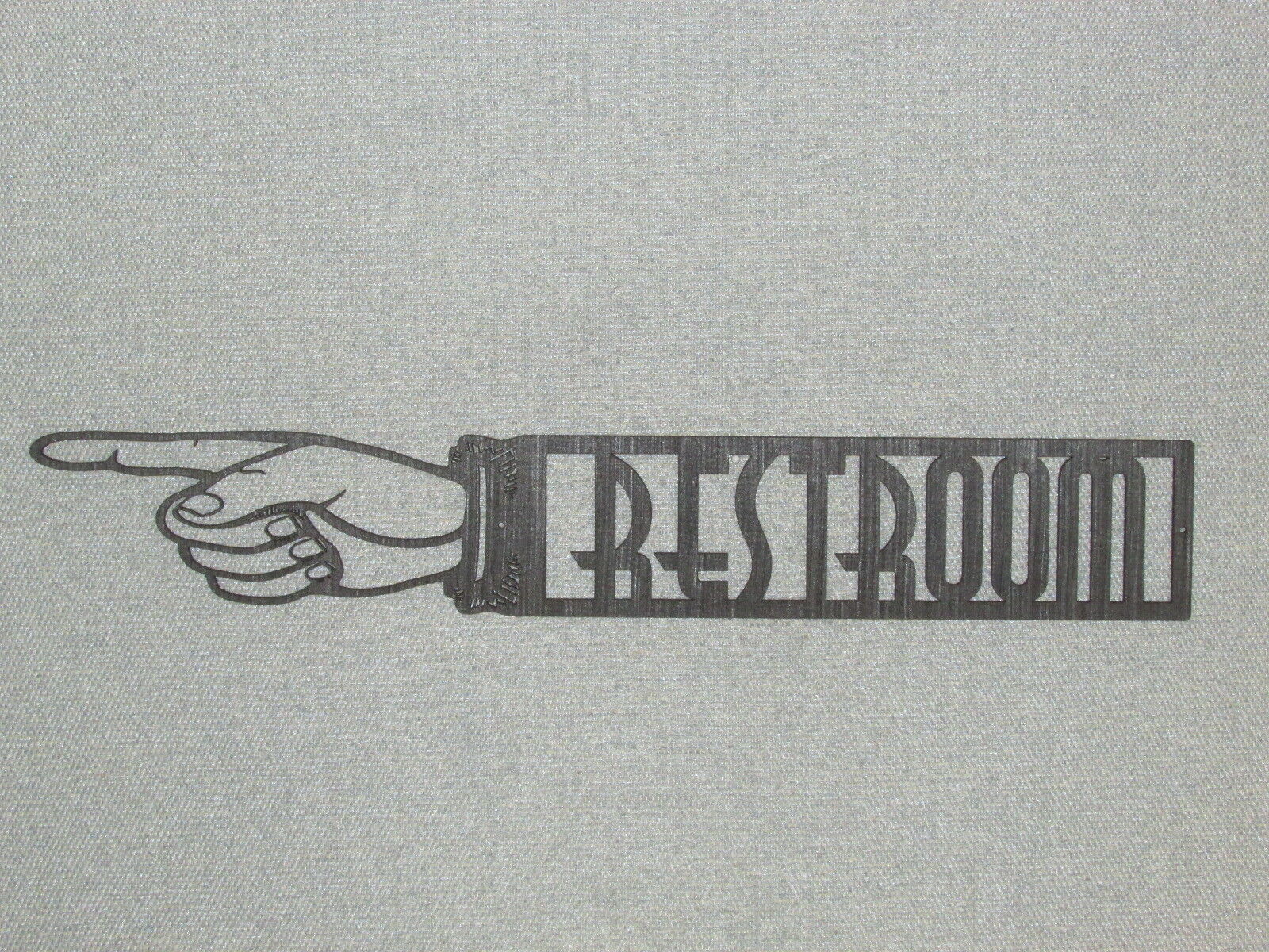 Large 24" RESTROOM LEFT POINTING FINGER Laser Cutout Wall SIGN ...