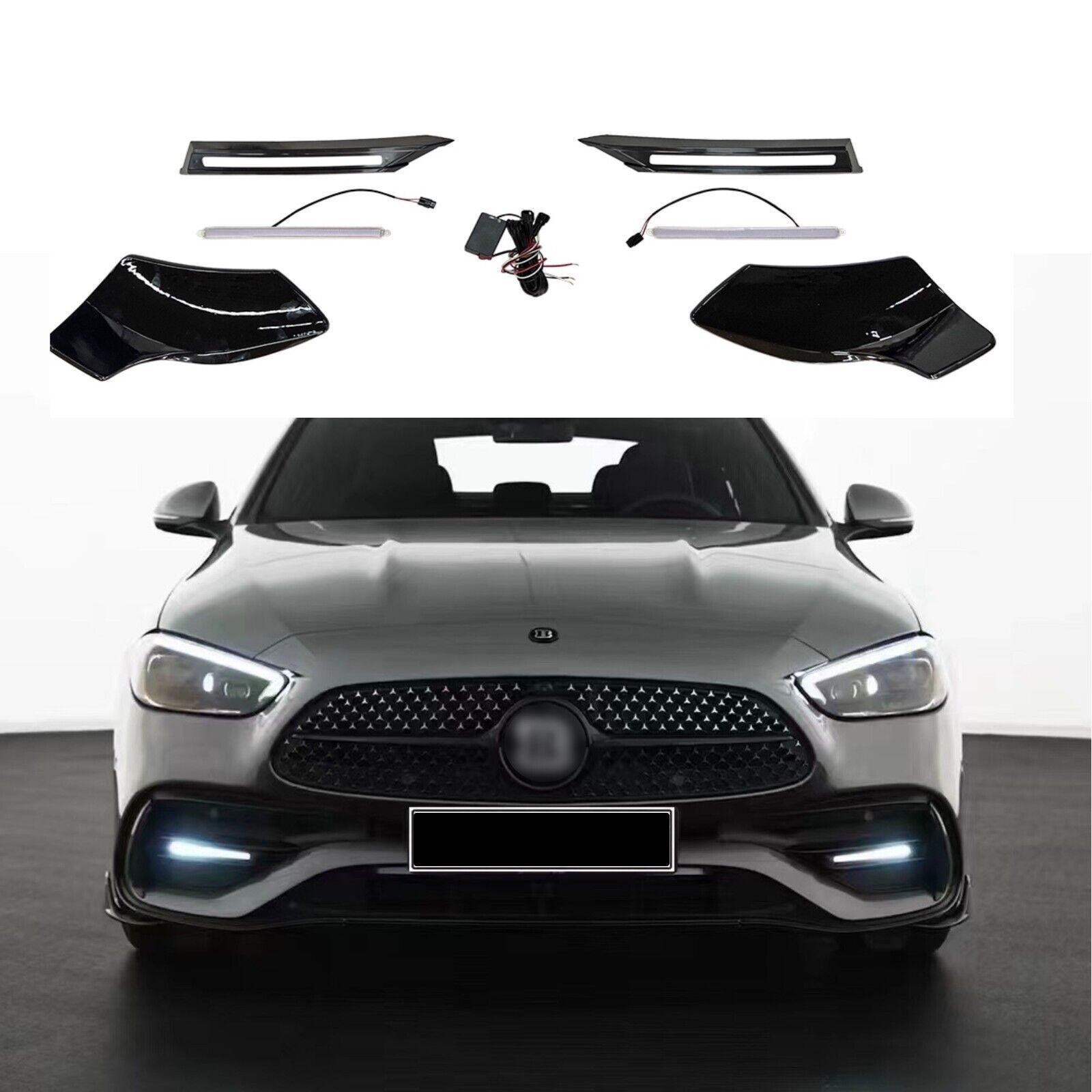 Brabus Stlye For C Class W206 C300 C43 AMG DRL Corner Splitter 2022 ...