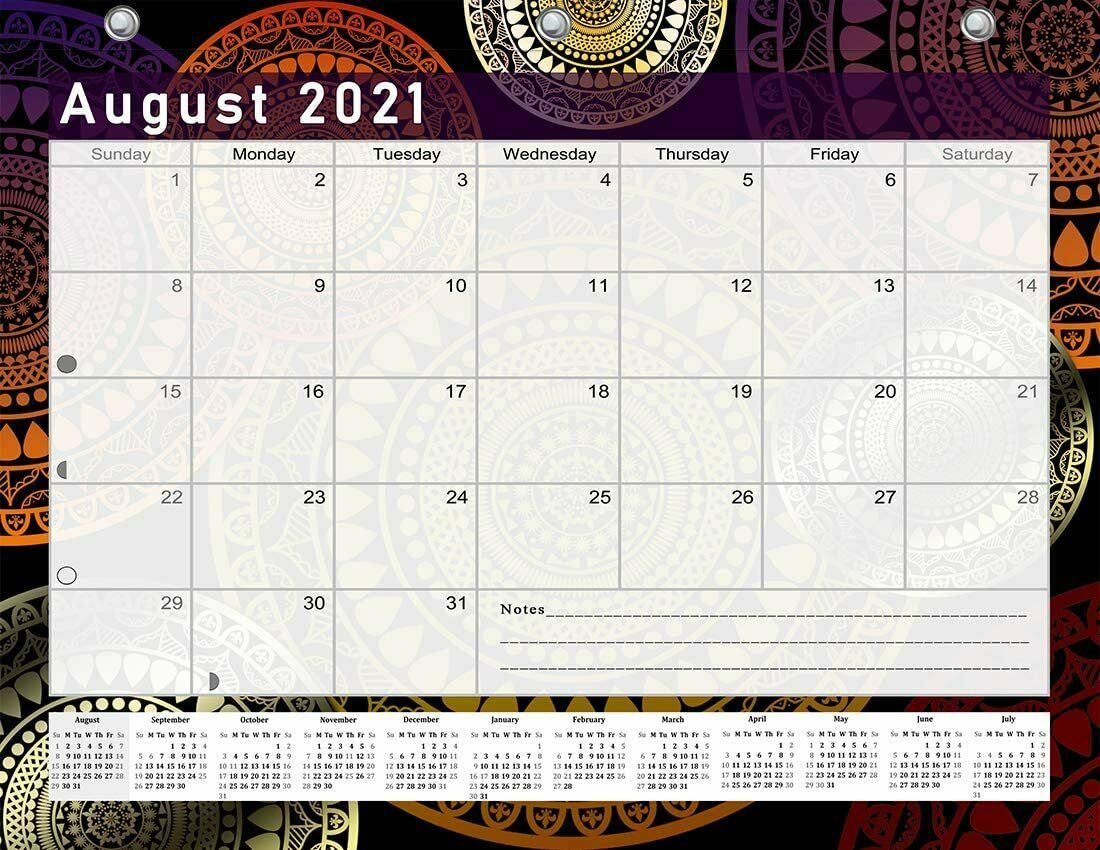 2021-2022 Academic Year 12 Months Student Calendar/Planner for 3-Ring ...
