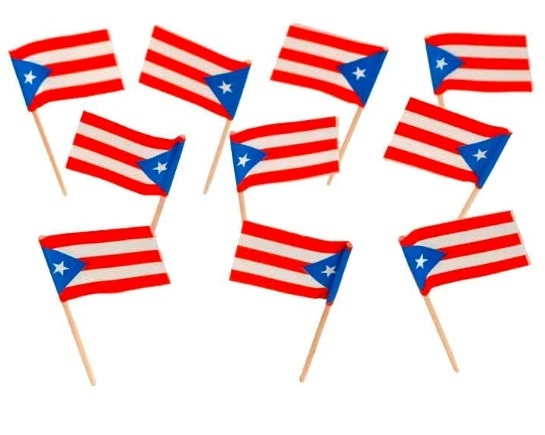 100 Puerto Rico Flag Toothpicks - Party Tableware & Serveware