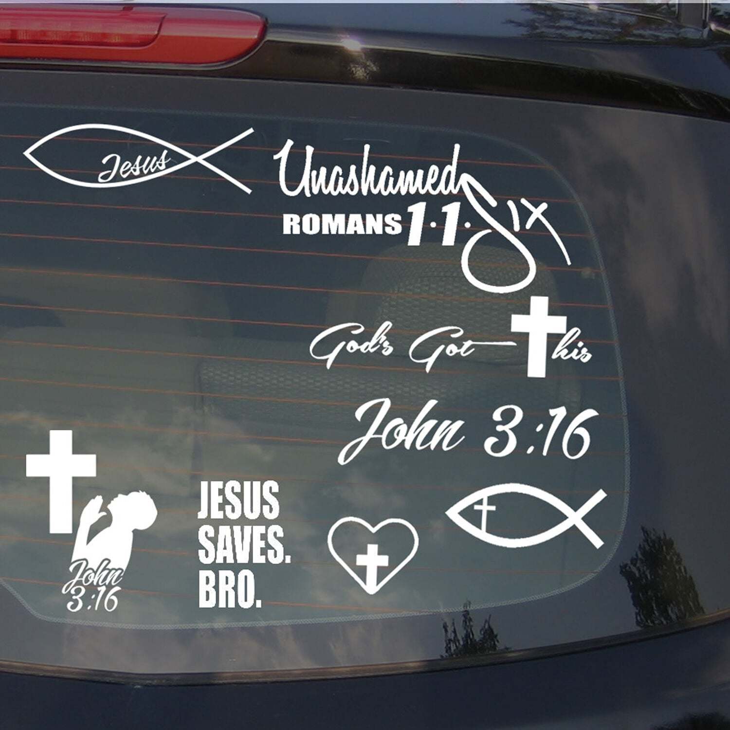 Jesus Christ Christian Religious Bible Cross Symbol Vinyl Decal ...