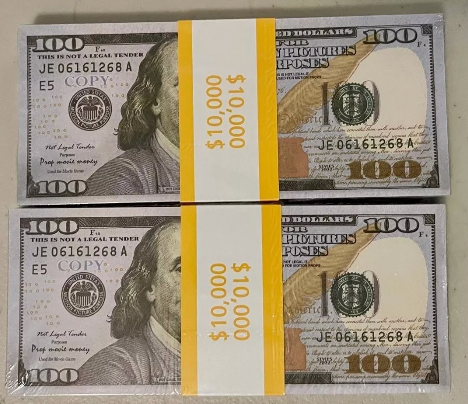 FULL PRINT Realistic Prop Money New Fake 100 Dollar Bills REAL CASH ...
